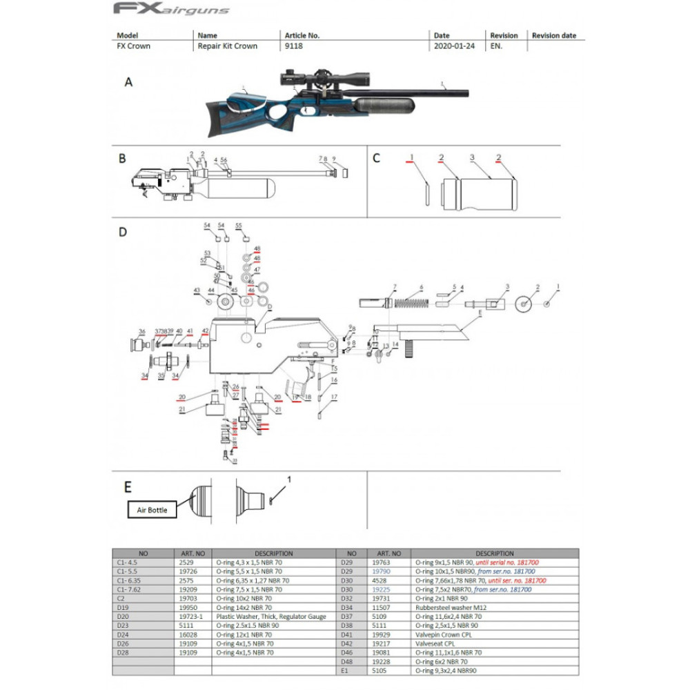 FX 9118 REPAIR KIT CROWN
